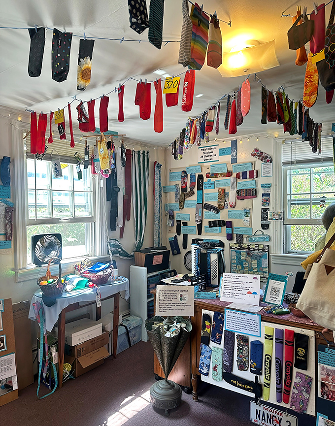 Step inside to discover a wonderland of fabric sleeves hanging from every surface &ndash; each one with its own story and origin.