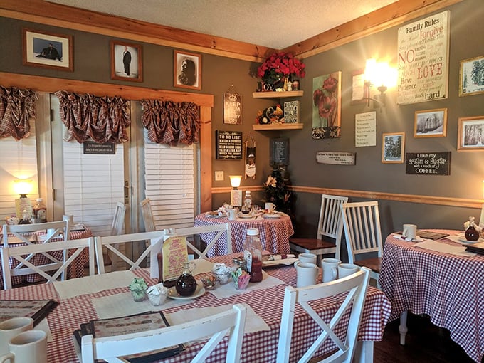 Step into a Norman Rockwell painting come to life &ndash; red checkered tablecloths, family rules on the walls, and an atmosphere that wraps around you like a warm hug.