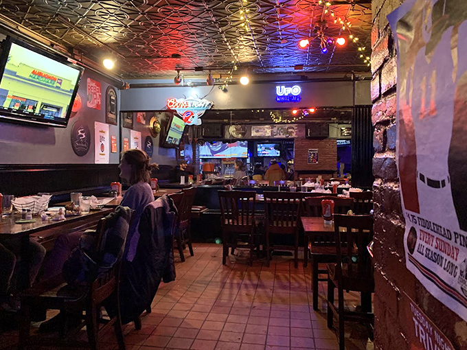 Step inside to discover the warm, inviting interior where conversations flow as freely as the local craft beers on tap.