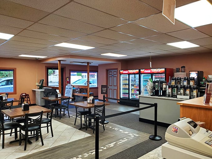 Interior: Simple, welcoming dining space where bagel dreams come true. No fancy frills needed when the food does all the talking.