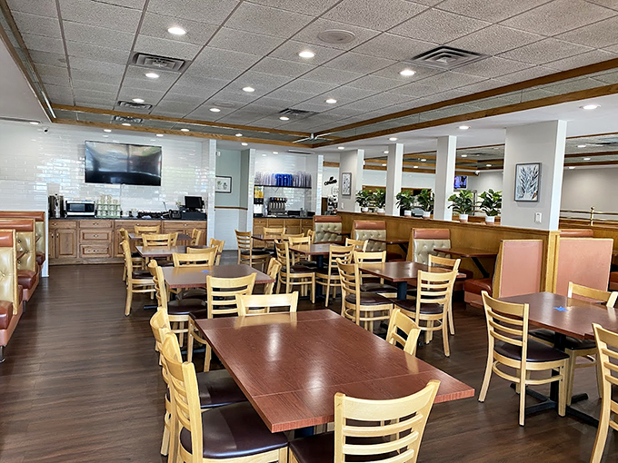 Step into a world where comfort meets style. This isn't your grandma's diner&mdash;unless your grandma had impeccable taste in modern chic!