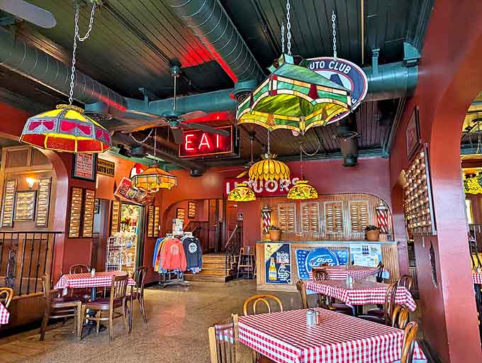 Stepping inside is like walking into a time capsule of American dining &ndash; aqua booths, checkerboard patterns, and an atmosphere that whispers "the calories don't count if the place is this charming."