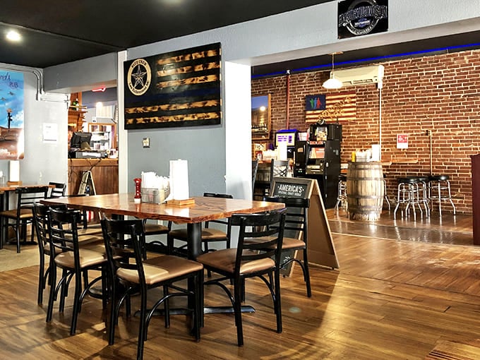 Rustic charm meets hometown comfort inside Buford's, where wooden tables and exposed brick create the perfect backdrop for serious eating.