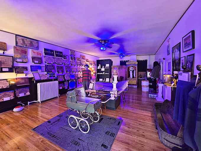 Step inside where purple lighting and vintage curiosities create an atmosphere Tim Burton would absolutely approve of.