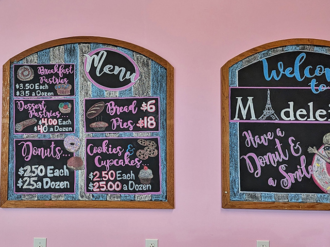 Chalkboard menus showcase daily offerings with whimsical handwriting &ndash; the bakery equivalent of a treasure map to deliciousness.
