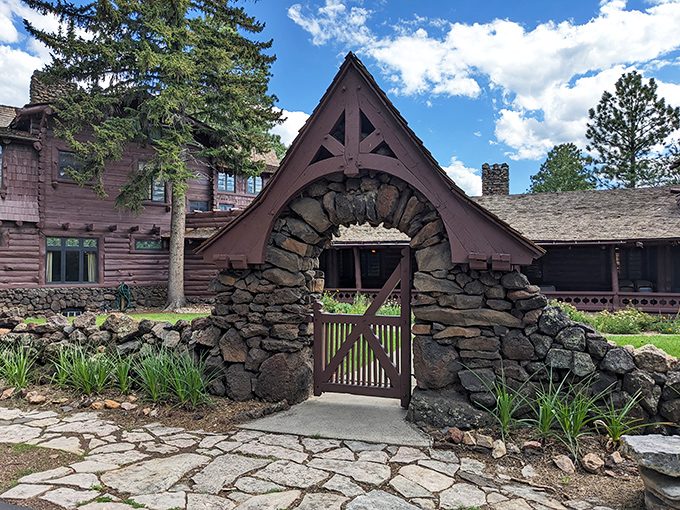 Not just any entrance &ndash; this stone and wood gateway feels like crossing the threshold between centuries, inviting curious souls inside.