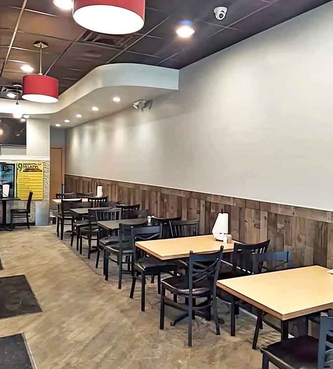 Simple yet inviting, the interior lets you focus on what matters most &ndash; the mouthwatering aromas wafting from the kitchen.