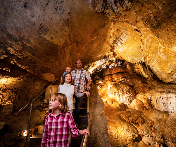 Underground crystal palace or secret lair? Stalactites and stalagmites create a subterranean wonderland that would make Gollum feel right at home.