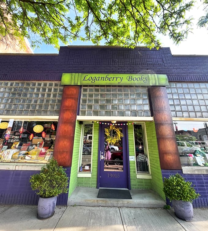 Vibrant and inviting, Loganberry's facade is like a book cover come to life. Judge this bookstore by its cover!