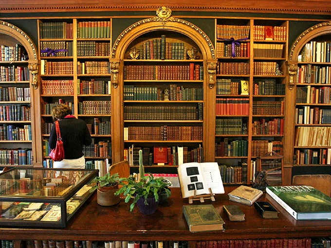 A rainbow of books awaits inside! This cozy nook is a treasure trove for both casual readers and collectors.