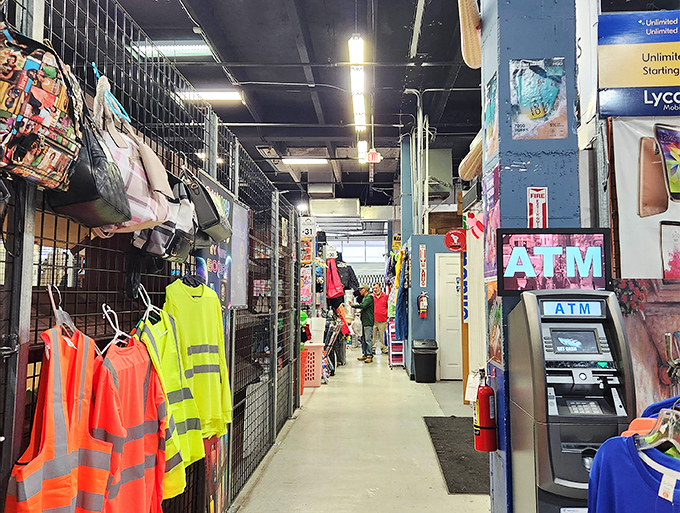 Inside, narrow corridors become retail canyons where everything from phone cases to fashion finds its audience.