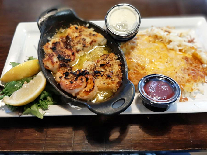 The ocean's greatest hits on one plate. This baked seafood combo is like a party where all your favorite crustaceans are invited.