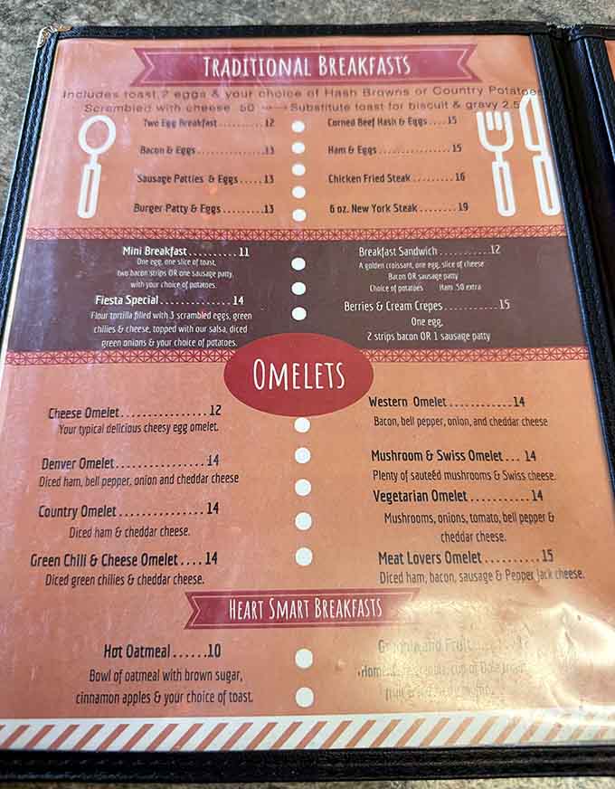 This menu proves that sometimes the best things in life are traditional breakfasts done exceptionally well, no fancy ingredients required.