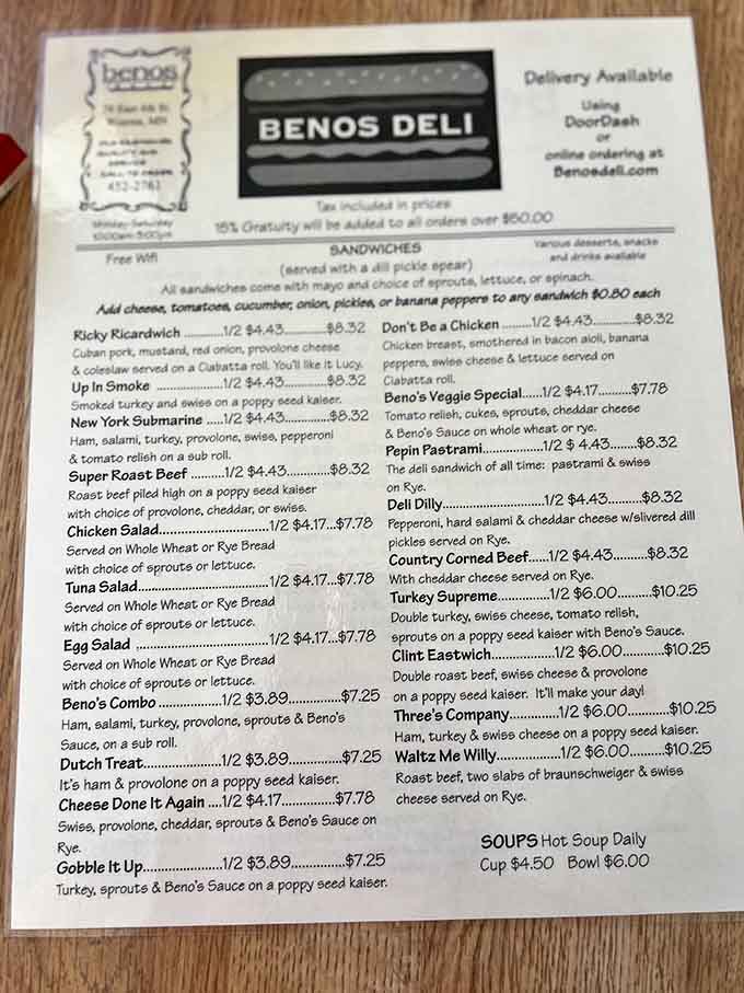 When the menu offers this many creative sandwich combinations, decision paralysis becomes a delicious problem to have.