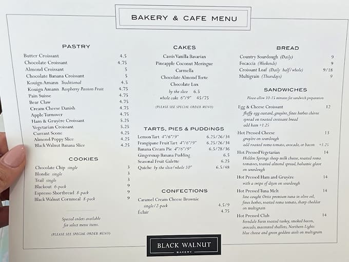 Decisions, decisions: the menu reads like a greatest hits album of French baking.