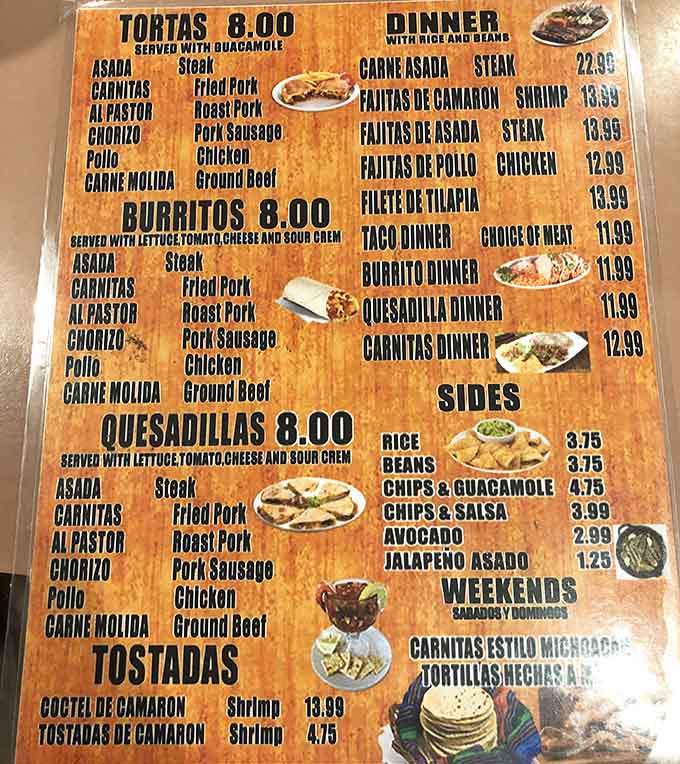 That menu board holds the secret to taco perfection hiding in plain sight at breakfast prices.