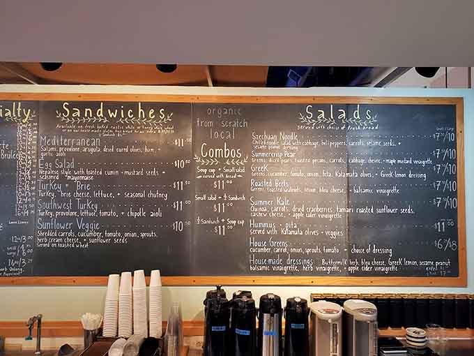 That chalkboard menu is your roadmap to sandwich paradise, featuring combinations that'll make you forget fast food ever existed in your life.
