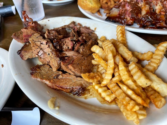 Behold, the brisket of champions! This plate of meaty perfection could make a vegetarian weep. It's so tender, it practically slices itself.