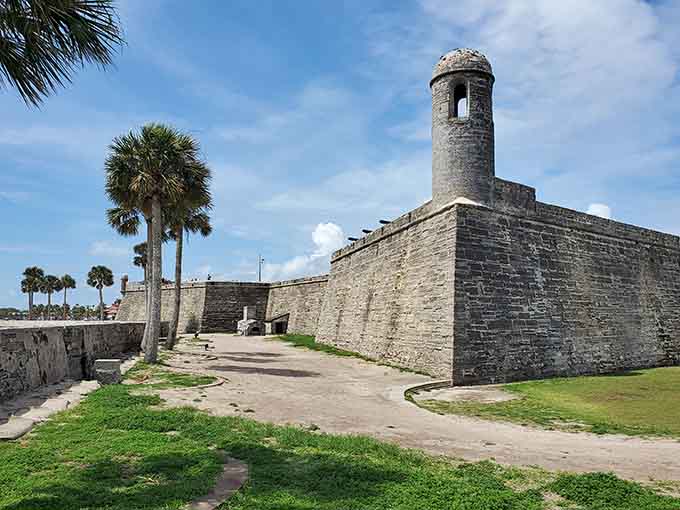 This fortress has seen more action than most action movies, and those coquina walls are still standing strong after 400 years of attitude.