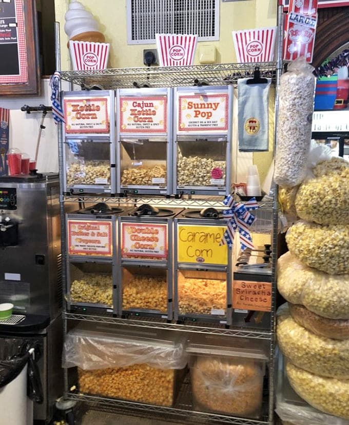 When popcorn flavors have names like Kettle Corn, Cajun Corn, and Sunny Pop, you know someone's taking snack time seriously.