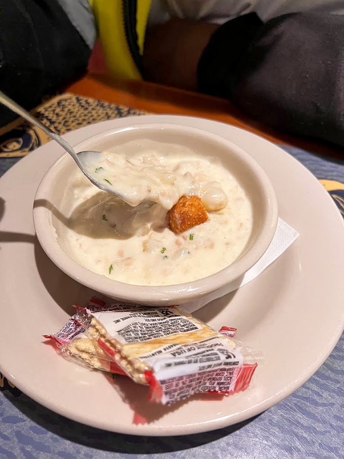 Dive into a sea of flavor! This chowder's so good, you'll be tempted to swim in it. Don't worry, we won't judge.