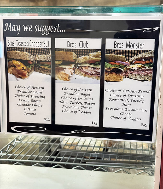 The specialty sandwich menu proves this isn't your average gas station food, unless your average gas station employs actual chefs who care.