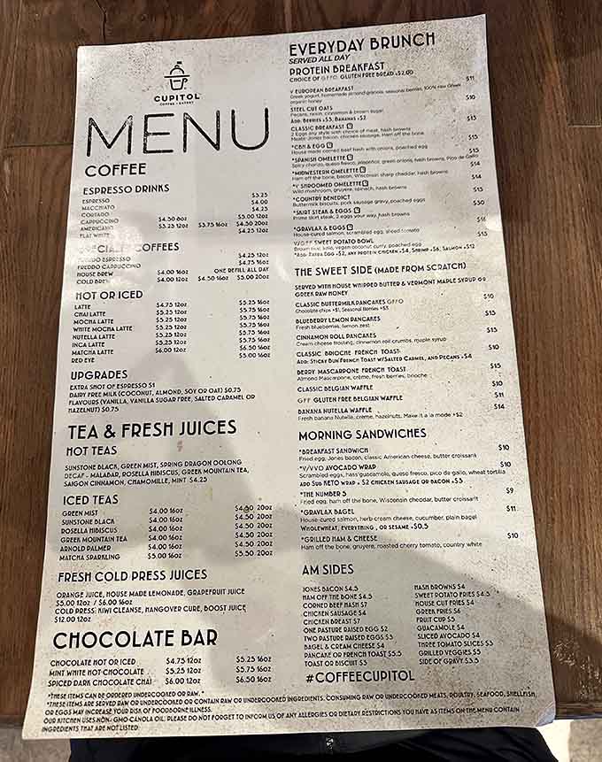 This menu reads like a love letter to breakfast, with options that'll have you coming back tomorrow to try what you didn't order today.