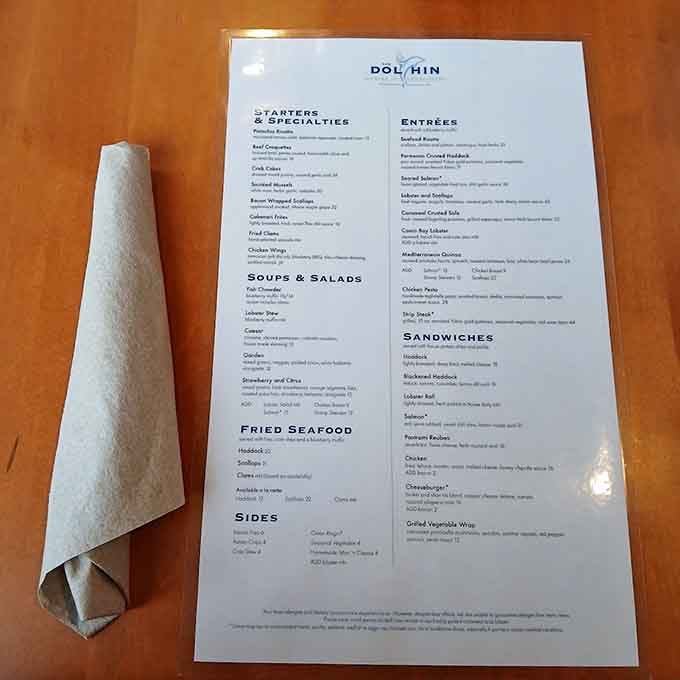 Simple, focused, and full of Maine's finest: this menu knows exactly what it's doing and doesn't apologize.