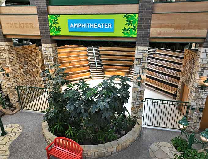 The Amphitheater brings culture to the chaos, offering performances that give parents a legitimate excuse to finally sit down.
