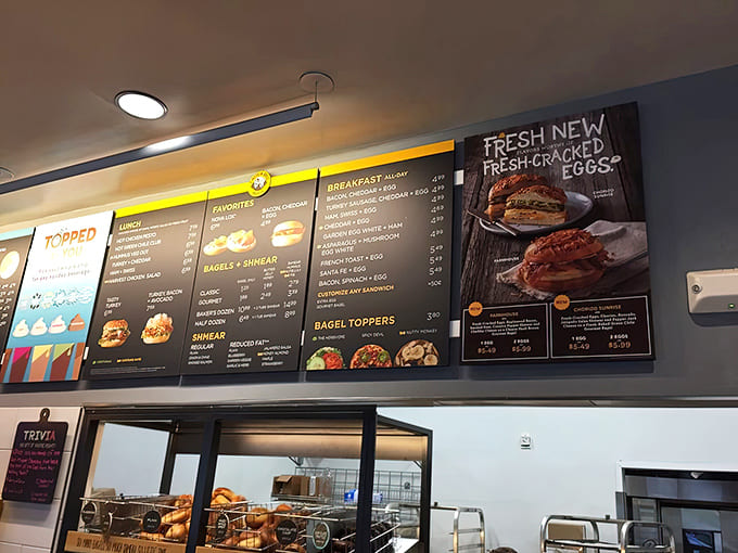 A feast for the eyes before the stomach &ndash; the menu board showcases everything from classic breakfast sandwiches to creative lunch options.