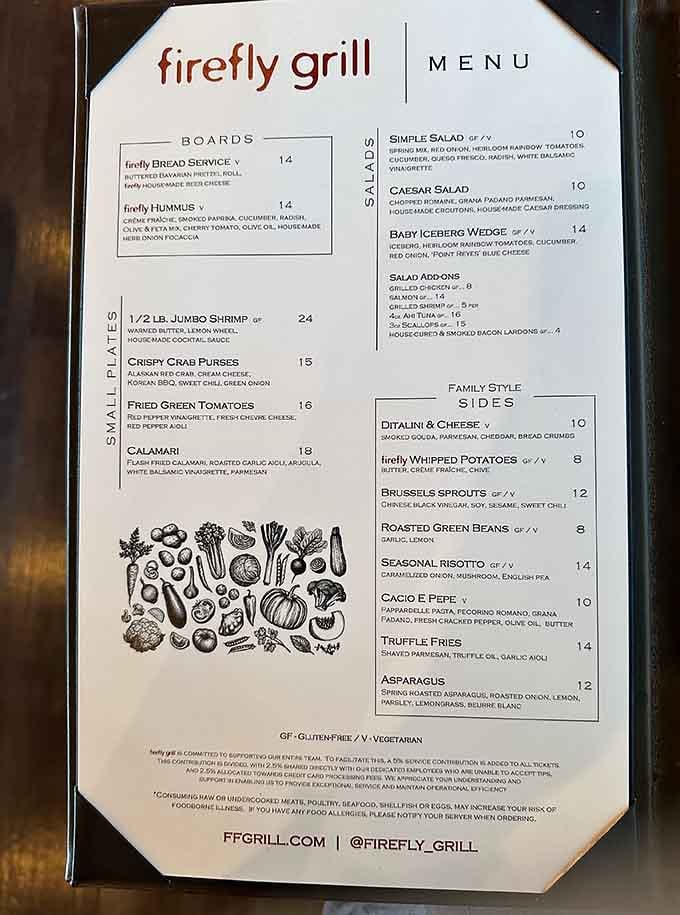 This menu reads like a love letter to seasonal ingredients, with options that change based on what's fresh and fabulous right now.