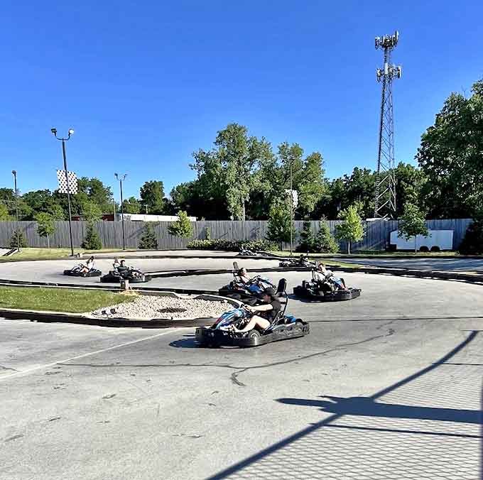 The perfectly banked curves of Funway's track offer just enough challenge to make victory sweet without requiring professional racing credentials.