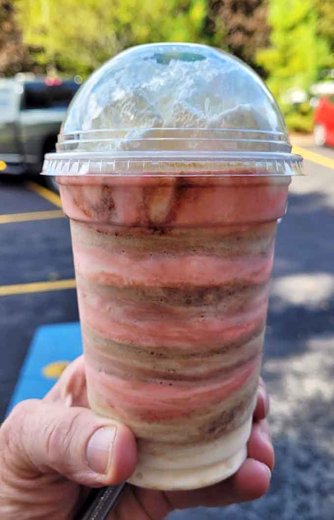 Behold the swirled perfection of a Hazel's milkshake, thick enough to stand up to Maine's summer heat.