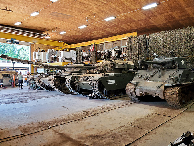 Tank heaven: The indoor facility houses an impressive collection of military history that's hands-on in the most literal sense.