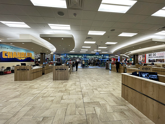 The spacious interior welcomes shoppers with gleaming floors and thoughtful displays, transforming errands into experiences worth savoring.