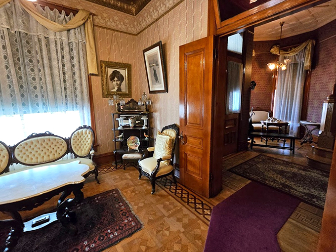 Doilies and decadence! This parlor is so fancy, you'll feel like you've crashed a tea party with the Dowager Countess.