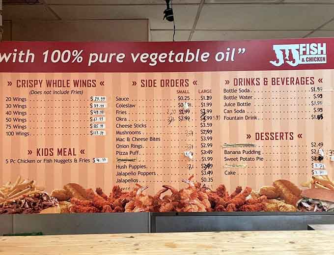 When your menu proudly declares "100% pure vegetable oil," you know they're serious about their frying game and not cutting corners on quality.