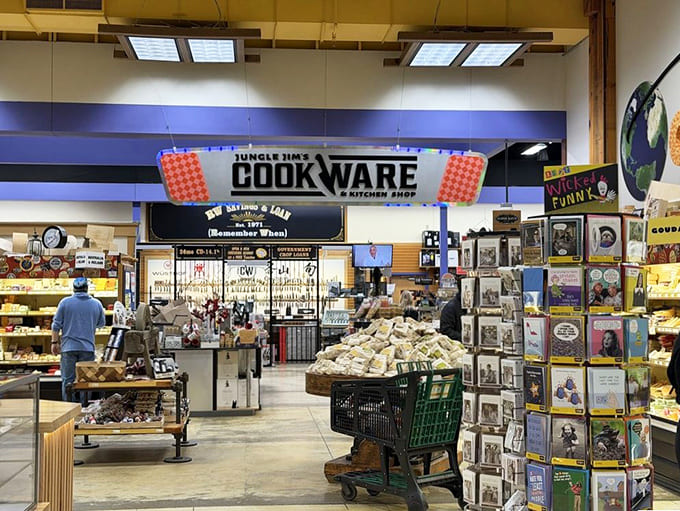 The cookware section at Jungle Jim's stocks everything you need to pretend you're a professional chef in your own kitchen.