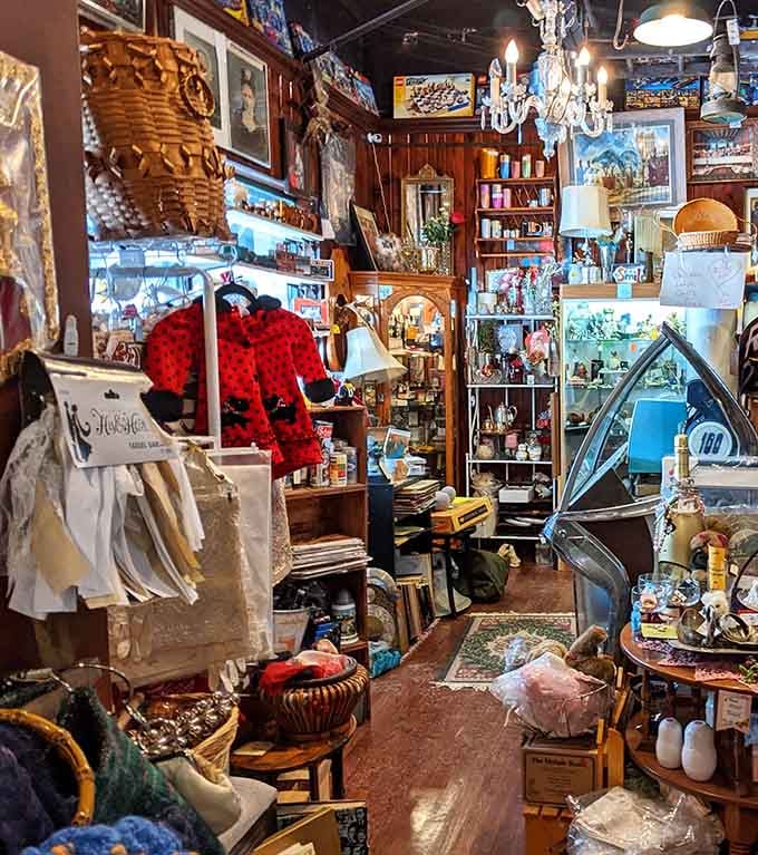This delightful chaos of collectibles proves that one person's attic cleanout is another person's shopping paradise waiting to happen.