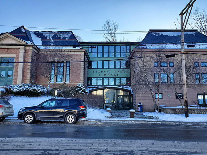 Belfast Free Library combines historic charm with modern services, offering a cozy retreat for book lovers and community gatherings.