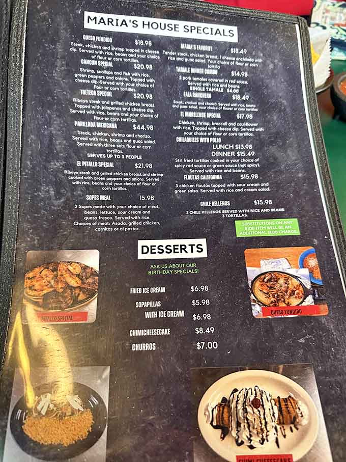 The menu board reveals a lineup of burrito options that'll make decision-making your biggest challenge, though honestly, there are no wrong answers here.