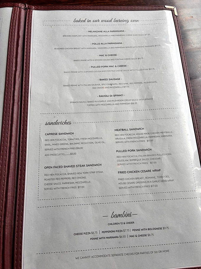 A menu that reads like a love letter to Italian cuisine, featuring wood-fired specialties that'll make your taste buds dance the tarantella.