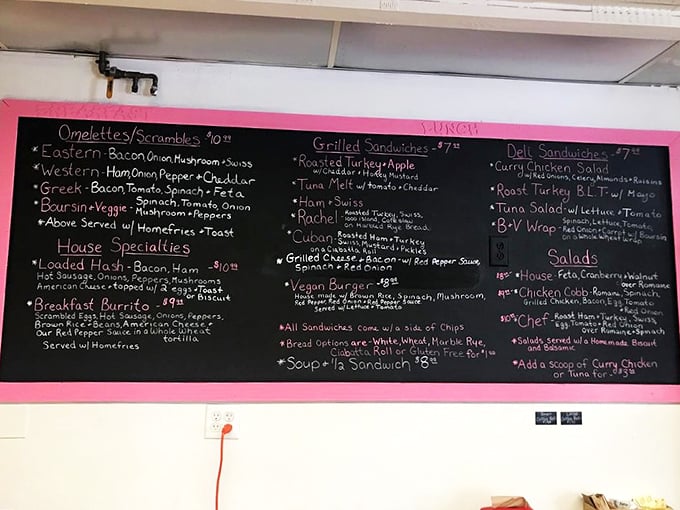 The mouthwatering menu board showcases breakfast and lunch options that go well beyond typical caf&eacute; fare.