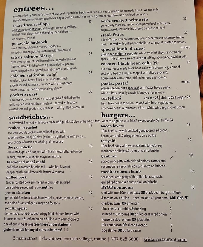 A culinary roadmap to happiness with options ranging from the legendary Reuben to herb-crusted prime rib &ndash; decisions, delicious decisions!
