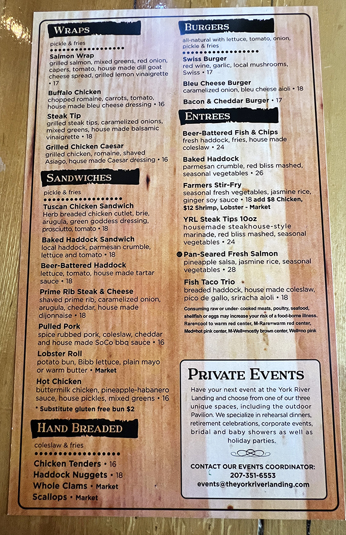 The menu reads like a love letter to New England cuisine, with the legendary beer-battered fish and chips taking center stage.