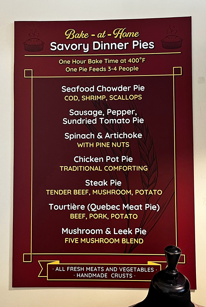 The savory dinner pie menu reads like poetry for hungry souls &ndash; that Seafood Chowder Pie with cod, shrimp and scallops might just change your life.