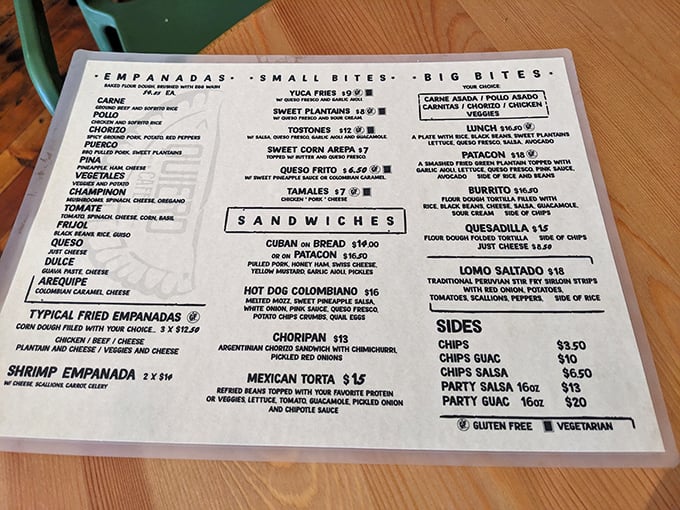 The menu reads like a greatest hits album of Latin American cuisine &ndash; empanadas, Cuban sandwiches, and arepas competing for your undivided attention.