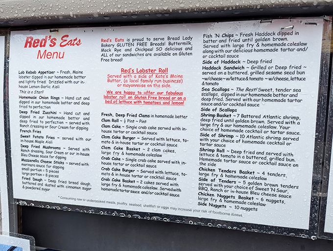 The menu board reveals treasures beyond the famous lobster roll &ndash; from fried clams to scallops that would make Neptune himself jealous.