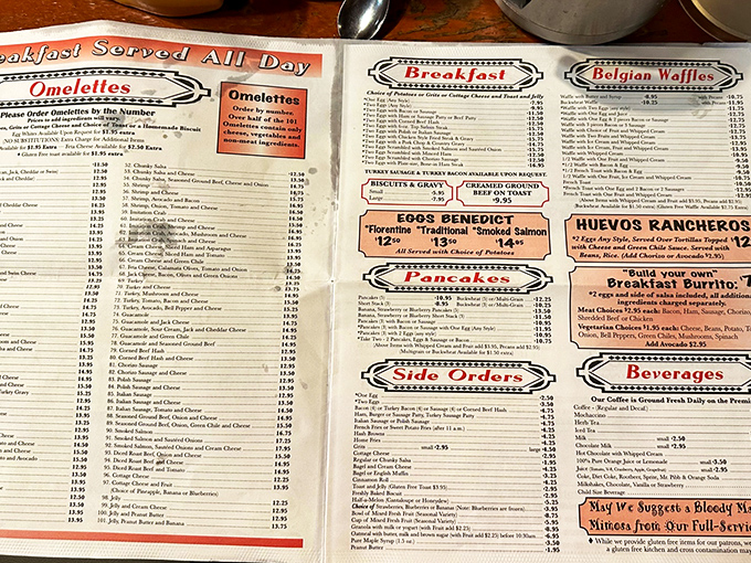 Decision paralysis has never been so delicious &ndash; with 101 omelets and countless breakfast classics, this menu requires strategic planning.