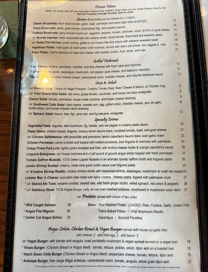 The menu reads like a love letter to food lovers – from bruschetta to burgers, each dish crafted with wine pairings in mind.